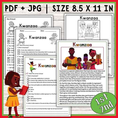 Kwanzaa Reading Comprehension Passage And Questions | Kwanzaa ...