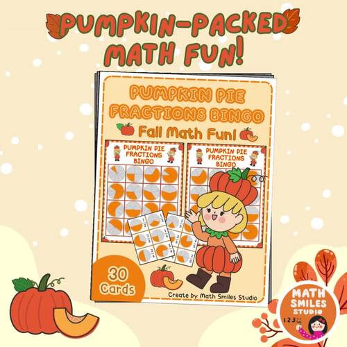 Pumpkin Pie Fraction Bingo Game | Fall Math Game for 3rd-4th Grade