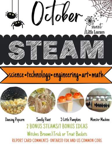 October STEAM Activities for Kindergarten: Lesson Plans & Report Card ...