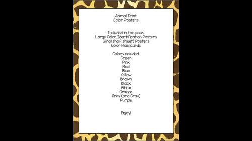 Zoo Animals Color Identification Posters {Jungle Safari Theme ...