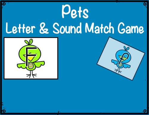 Pets Themed Upper & Lowercase Letter & Sound Match Game | TPT
