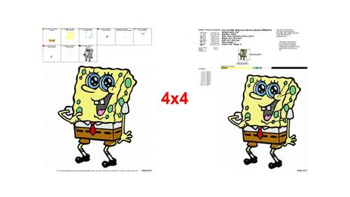 Spongebob Squarepants Happy Smiling Cartoon Character Embroidery ...