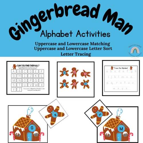 Kindergarten Gingerbread Man Alphabet and Letter Naming Activities