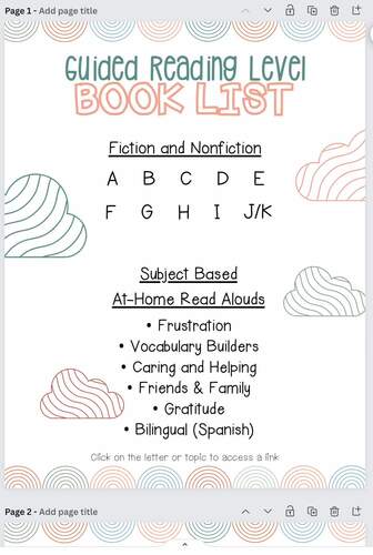 Guided Reading Level Flyer A-R - Canva by Scout's Corner | TPT