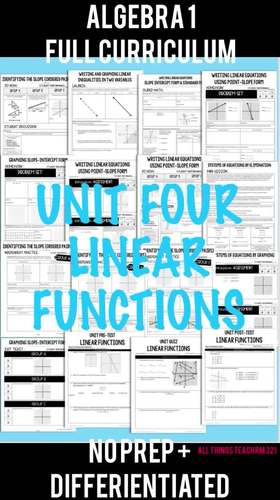 **NEW ALGEBRA 1 - NO PREP FULL CURRICULUM + DIFFERENTIATED - 10 Units ...