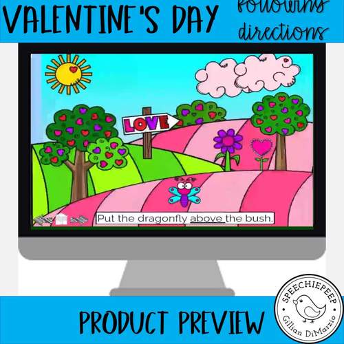Valentine's Day Following Directions BOOM CARDS by SpeechiePeep | TPT