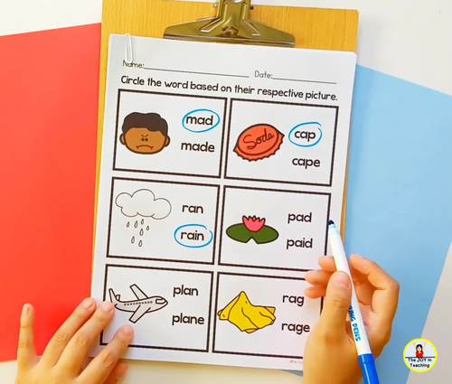 Short Vowel and Long Vowel Identification Worksheet by The Joy in Teaching