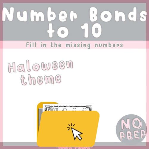 Halloween Number Bonds to 10 | Fun Addition Worksheets by KATE MADE