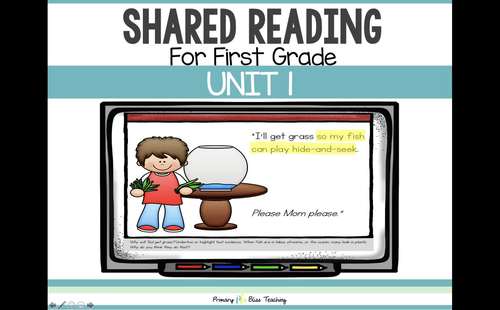 FIRST GRADE REALISTIC FICTION SHARED READING LESSONS and ACTIVITIES