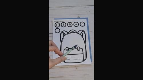 Back to School Name Craft EDITABLE Backpack by Running Turtle Resources