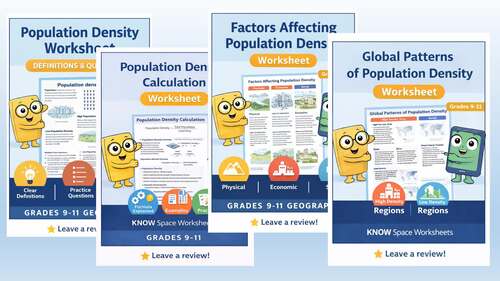 Population Density Bundle Worksheet Definitions Factors Patterns ...