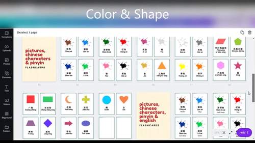 CHINESE COLORS FLASH CARDS | Shapes Chinese flashcards Colors by ...