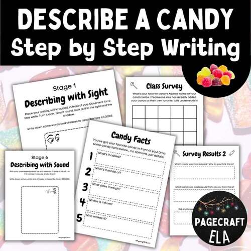 Describe a Candy Step by Step using the 5 Senses | Hands-On Writing ...