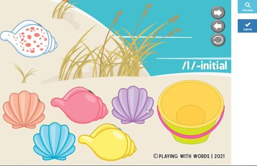 Seashells for L Articulation - Summer Speech Therapy Games - BOOM CARDS™