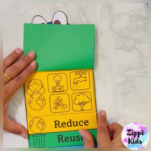 Earth Day Activities Flip book, Earth Day Craft, Reduce Reuse Recycle ...