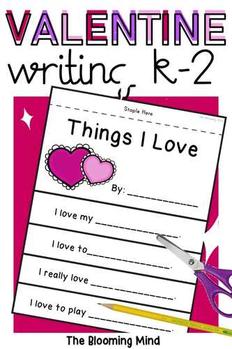 Valentine's Day Writing Activity by The Blooming Mind | TPT