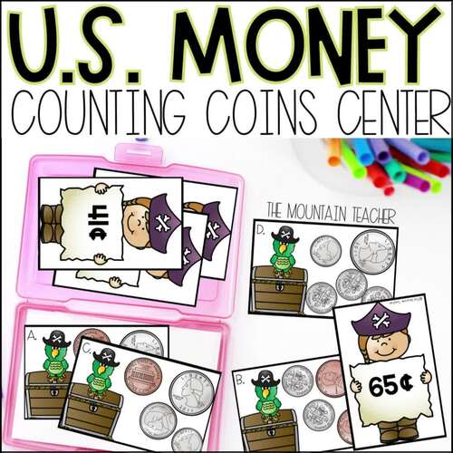 Counting Coins a Counting Money Math Center for 1st, 2nd or 3rd Grade