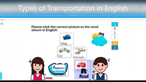 Transportation BOOM Cards™ Transportation English Distance Learning