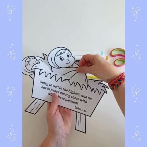 Nativity craft, Baby Jesus Christmas craft, Christmas Bible activity
