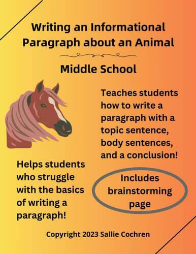 Writing an Informational Paragraph about an Animal (Middle School)
