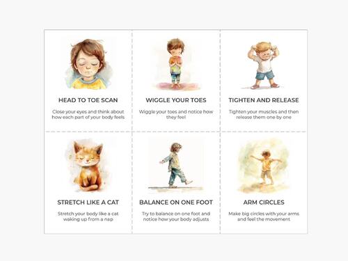 Mindfulness Breathing Therapy Cards for Kids Printable Flashcards for ...