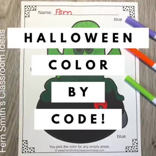 Halloween Color By Code Kindergarten Know Your Colors | TPT