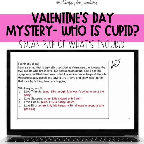 Valentine's day mystery | Valentines Escape the Room | Literacy Game