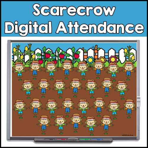 Fall Scarecrow Editable Attendance PowerPoint Presentation Digital ...