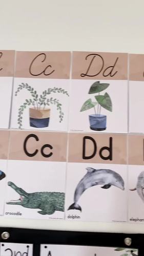 Modern Boho Plants Alphabet Posters | Rustic Vintage Retro Classroom Decor