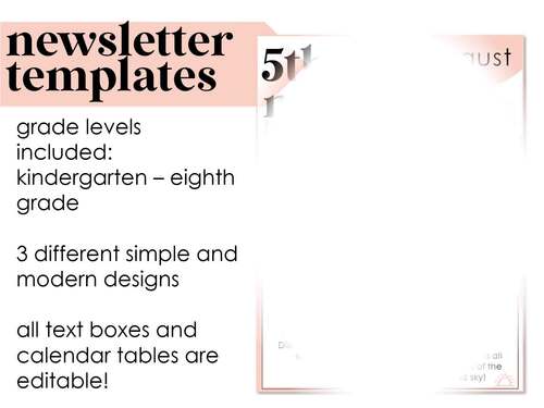 Classroom Newsletter Templates - Editable - Parent Communication