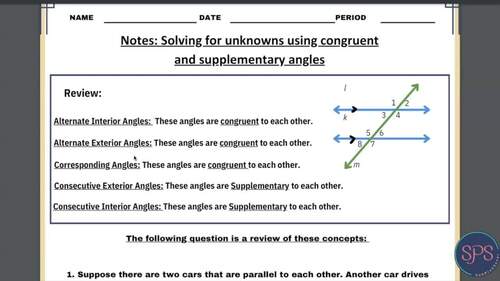 congruent angles are supplementary