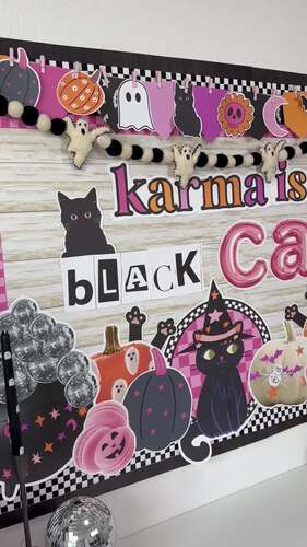 October Bulletin Board // Karma Is A Black Cat // Halloween Bulletin Board