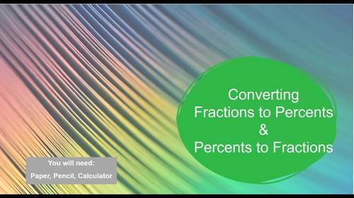 Converting Fractions to Percents & Percents to Fractions Animated PwrPt
