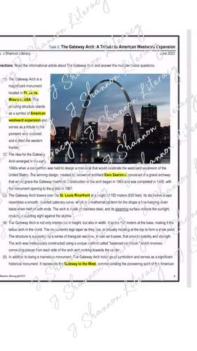 Middle School Paired Texts (Monument Series) - The Gateway Arch | TPT