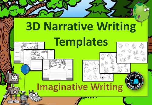 Narrative Writing -Imaginative 3D template lapbook by Oceanview Resources
