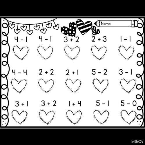 Valentine’s Day Math No Prep Activities for Kindergarten | TPT