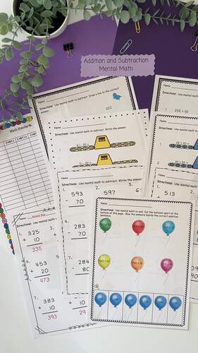 Mental Math - Addition and Subtraction, 2 NBT.8 by BXC Creations