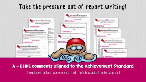Australian Curriculum Year 1 HPE Report Card Comments by Ideacations