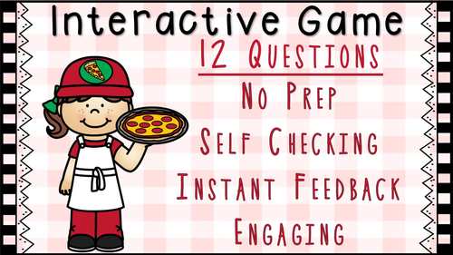 Digital Parts of Speech Sort Make a Pizza - Nouns, Adjectives, and Verbs