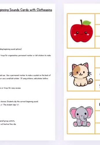 Beginning Sounds Clip Cards (Set 1): Hands-On Phonics Center | TPT