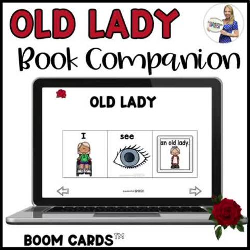 Boom Cards: Book Companion "There Was an Old Lady Who Swallowed a Rose"