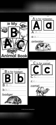 Animals A-Z PHONICS, Realistic Looking Pictures by Hannah's Reading Room