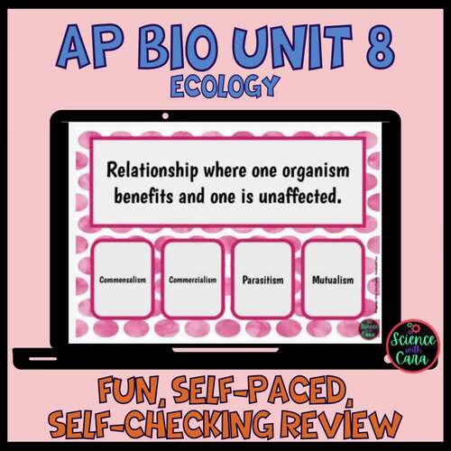 AP Bio Unit 8 Ecology Review Cards by Science with Cara | TPT