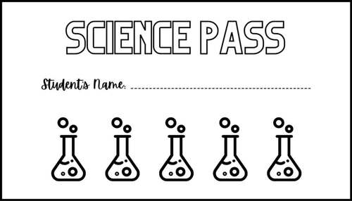 Science Themed Editable, Printable, Punch Card Hall Pass Pack (business ...