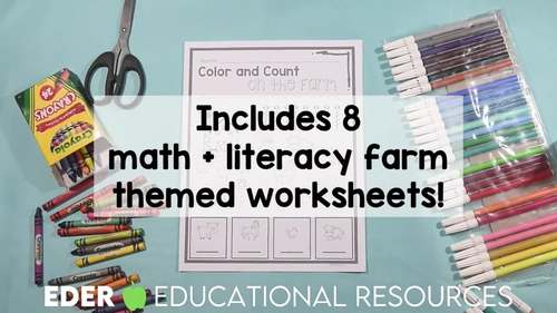 Farm Theme Worksheets for Preschool | Farm Activities Math ELA PreK ...