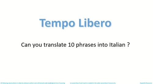 Italian for beginners Free Time Sport and Hobbies PPT full lesson ...