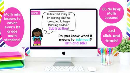 1st Grade Math Slides Lesson Bundle Mini Lessons Powerpoint and Google ...