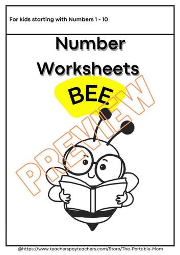 Number Book for Numbers 1 - 10 | Preschool | Bee by The portable Mom