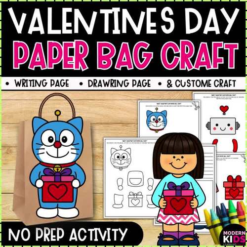 Valentines Day Paper Bag Craft (Low Prep!) - Prompt Writing, Drawing ...