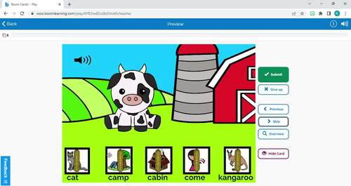 initial /k/: Feed the GIF Cow the Corn. Boom Learning | TPT